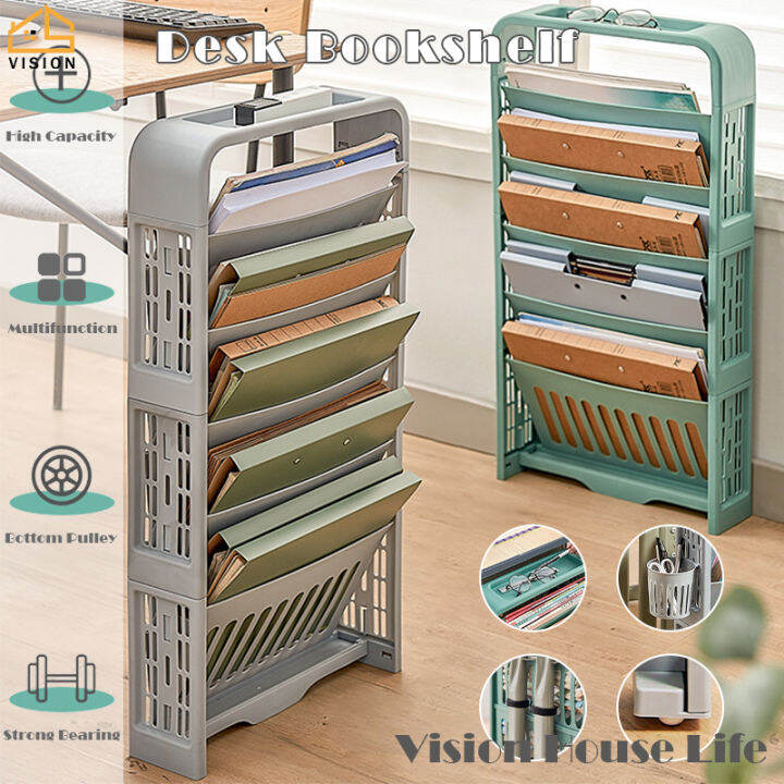 Vision Floor Standing Desk Book Storage Shelf Movable Student Desk ...