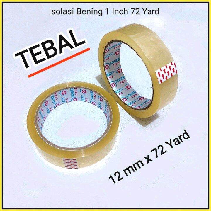 1 Rol Isolasi Bening 1 Inch & 1/2 Inch | Lazada Indonesia