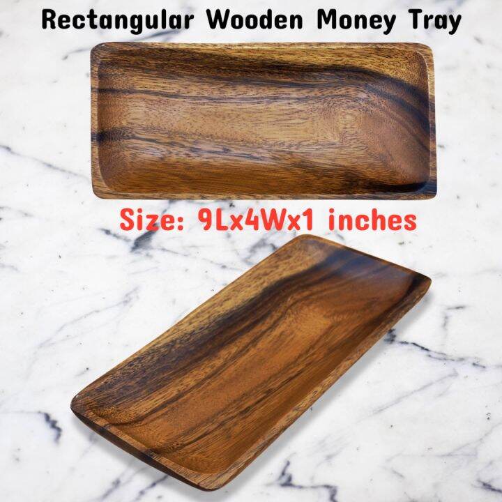 Rectangular wooden money tray | Lazada PH