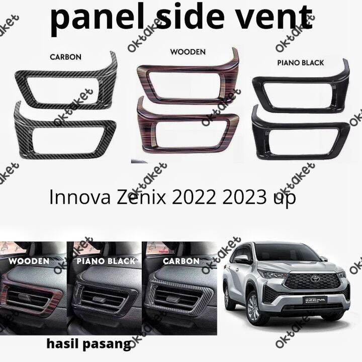 panel air vent AC kiri kanan Innova Zenix 2022 2023 2024 Hitam Wood ...