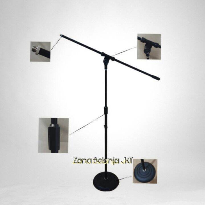 STAND MIC BERDIRI LANTAI KAKI BULAT FULL BESI BAGUS KOKOH / STANDING ...