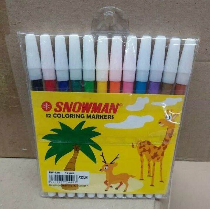 spidol 12 Warna Snowman (12 wana ) | Lazada Indonesia