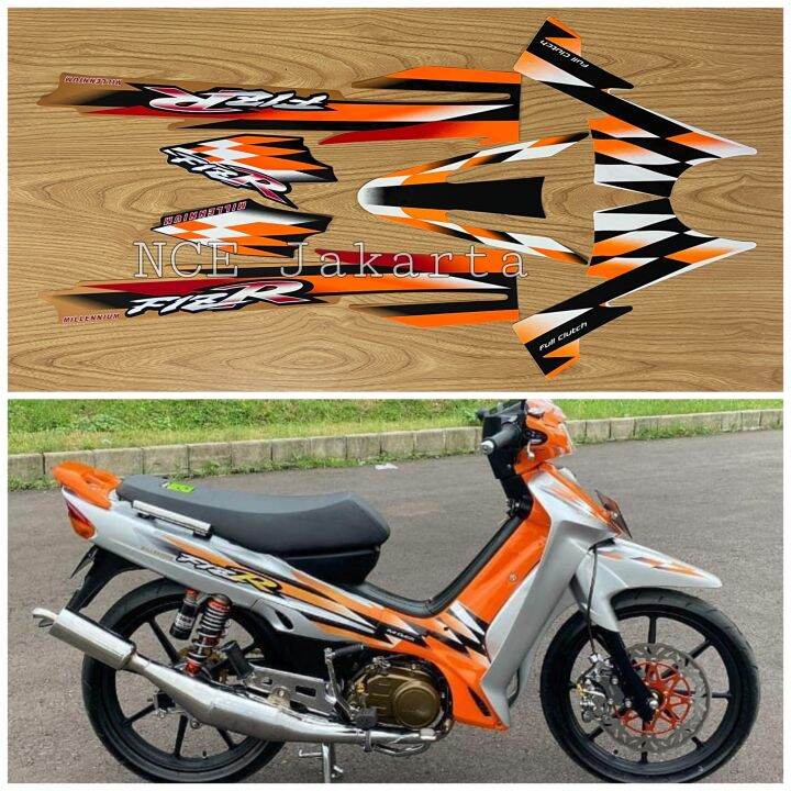 STIKER STRIPING MOTOR F1ZR MILLENIUM ORANGE | Lazada Indonesia