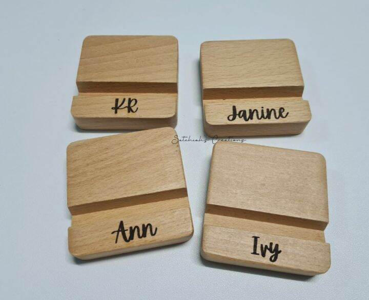 Wooden Phone Stand (Free Engraved Name) | Lazada PH