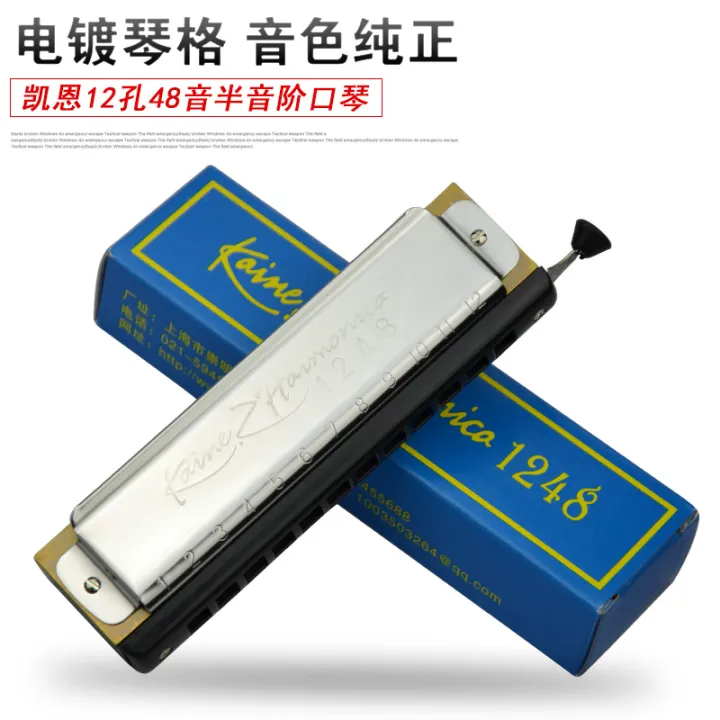 Shanghai Kane 12-Hole Chromatic Harmonica 48-Tone C- Tone Harmonica ...