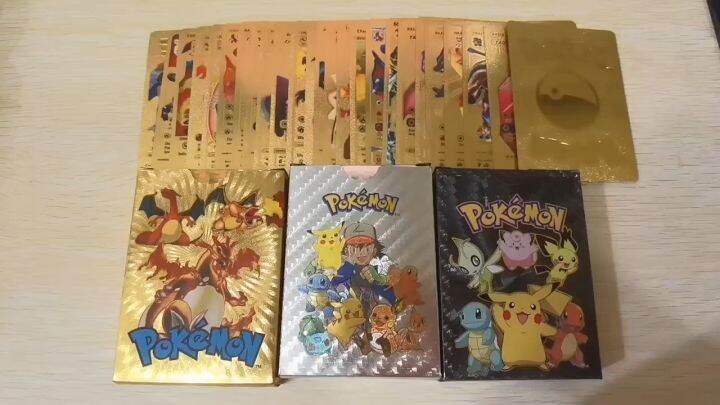 Kartu Pokemon Emas Pikachu 55PCS/Box: Permainan Interaktif Asyik untuk ...