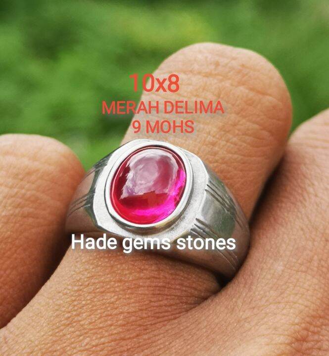Cincin batu merah siam Bangkok kekerasan 9 mohs | Lazada Indonesia