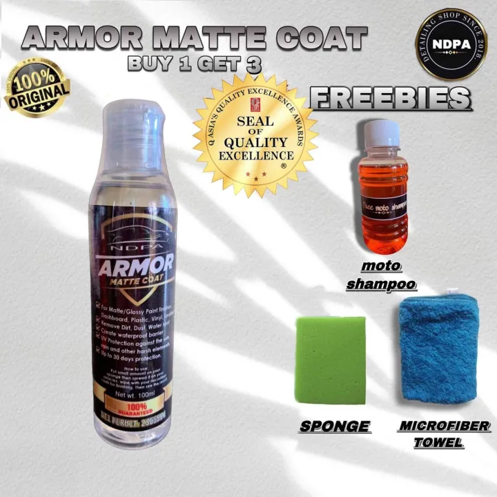 Armor matte coat 100ml-ALL IN 1(free sponge,moto shampoo,cloth ...