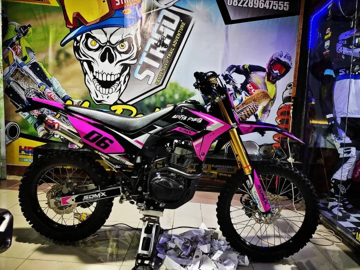 Dekal sticker motor Crf kombinasi warna pink putih terbaru | Lazada ...