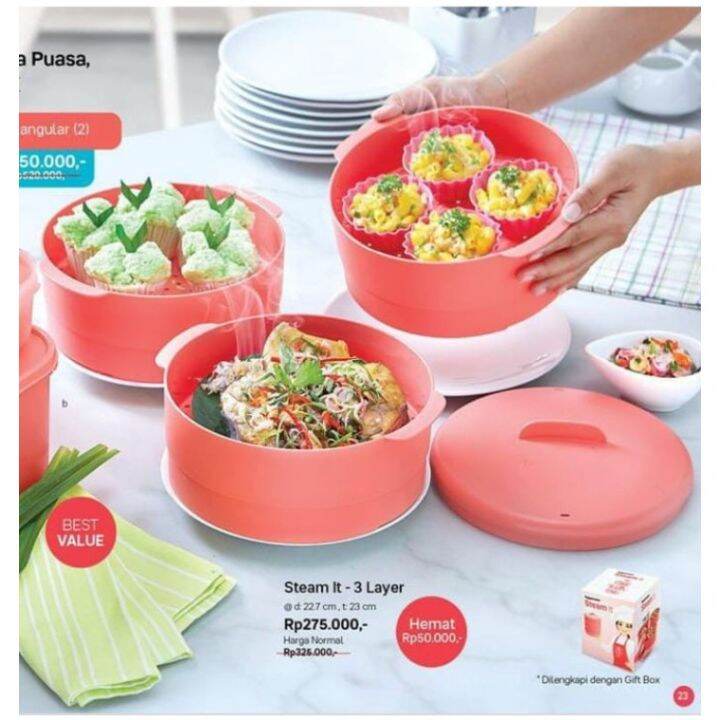 Steam it tupperware / alat pengukus tupperware 3 layer dan 2 layer ...