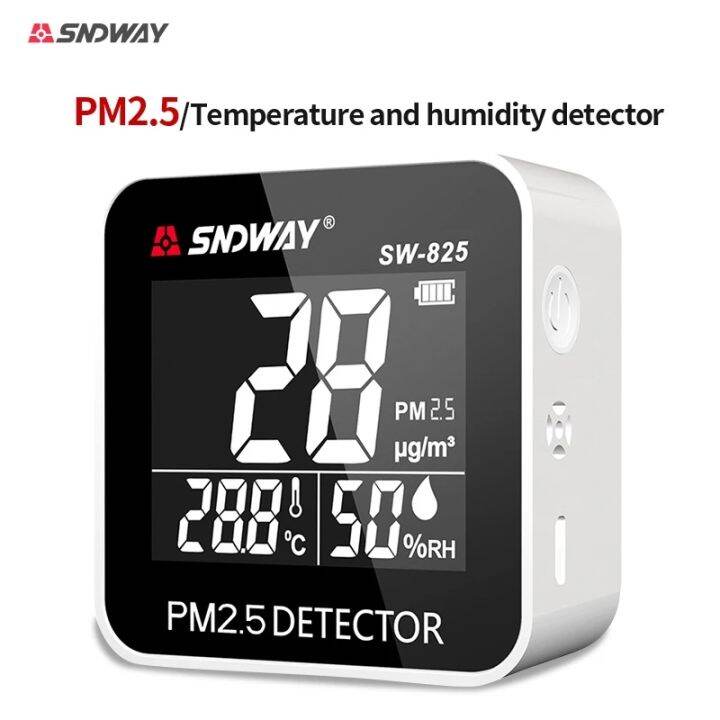 เครื่องตรวจจับ PM2.5 Sndway เครื่องตรวจสอบดิจิตอลแบบพกพา PM2 5เมตรเซ็นเซอร์อนุภาคเลเซอร์แบบมือ ...