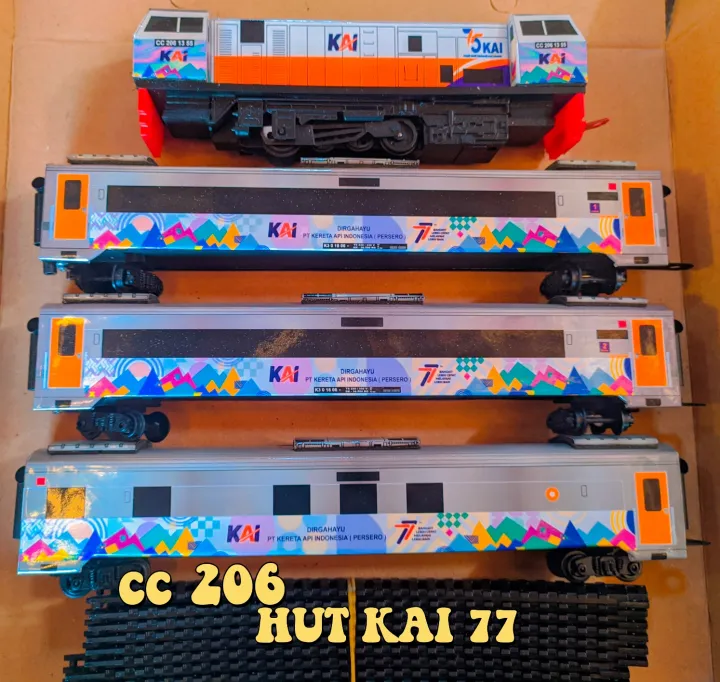 mainan kereta api indonesia,miniatur kereta api,cc 206 HUT KAI 77 ...