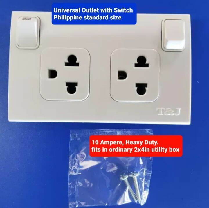 ORIGINAL T&J Orbik Duplex 16A 250V 2P Universal Outlet with Ground with ...