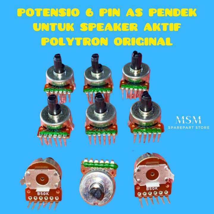 POTENSIO 6 PIN AS PENDEK UNTUK SPEAKER AKTIF POLYTRON ORIGINAL | Lazada ...