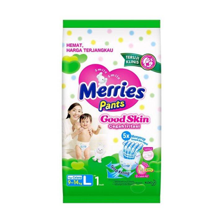 Merries Pants ukuran L 1 renceng isi 6pcs | Lazada Indonesia