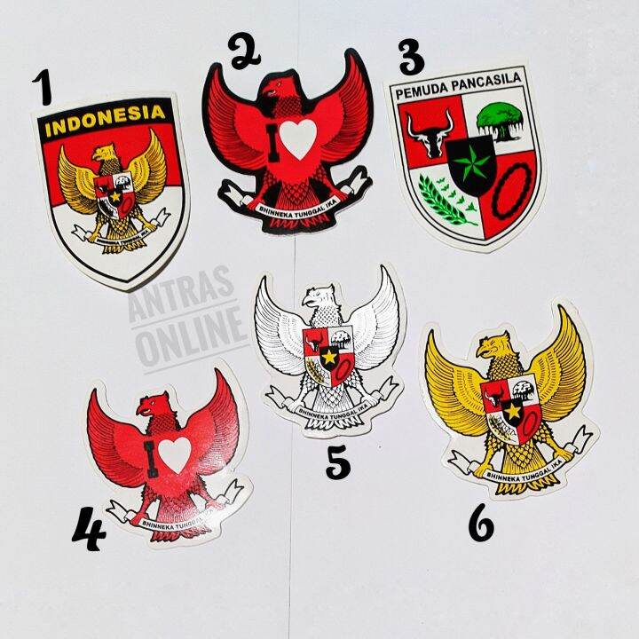stiker garuda lambang Indonesia merah-putih 1paket isi 6 - stiker motor ...