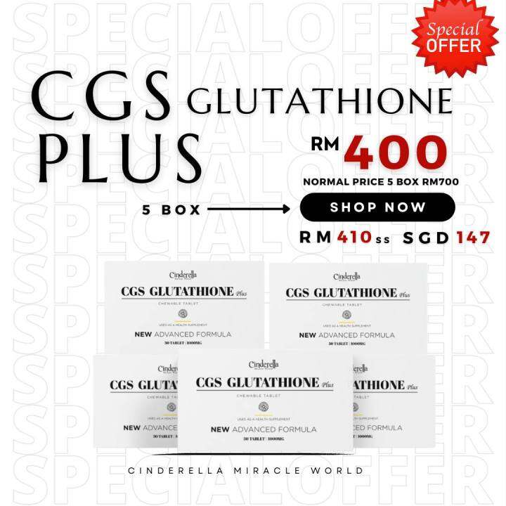 (5 BOX) 🔥🔥Ready stock New Cinderella CGS Glutathione Plus (original HQ ...