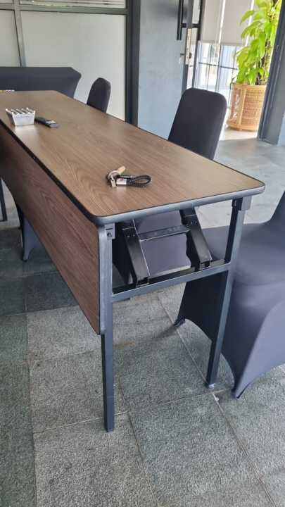 Meja kerja lipat portabel ukuran 150*50*75 HPL Modesty edging pvc ...