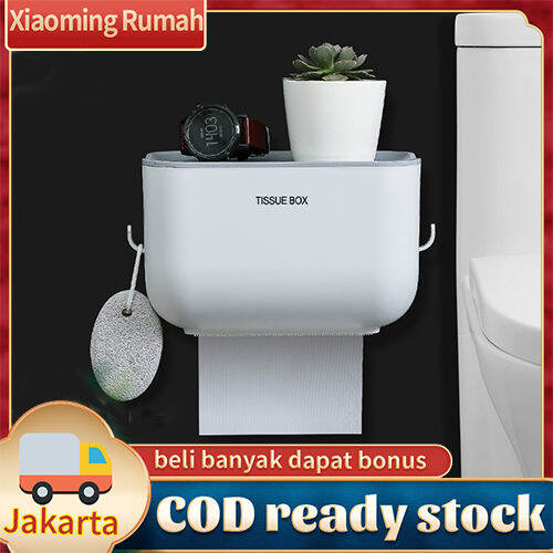 Kotak Tissue Gantung Toilet Tempat Tisu Box Toilet Organizer Laci Paper ...