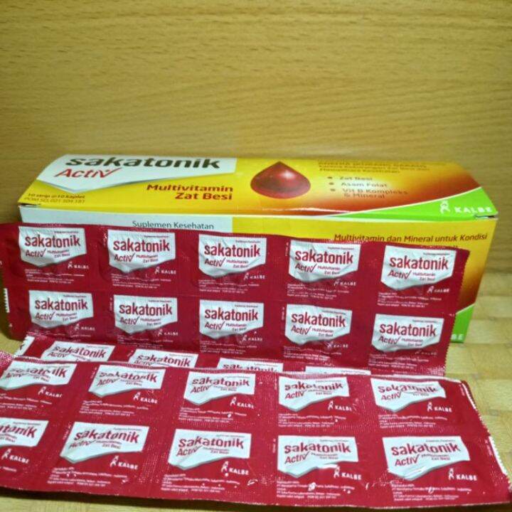 SAKATONIK ACTIV multivitamin zat besi 1 strip 10 tablet | Lazada Indonesia