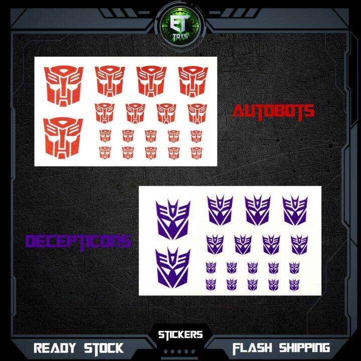 Transformers Stickers With White Border Autobot Decepticon Logo Sticker ...
