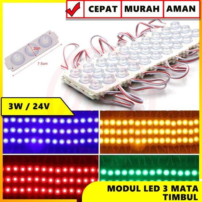 LAMPU LED MODULE 3 WATT 12 VOLT LED MODULE 3 MATA TIMBUL BESAR TERANG | Lazada Indonesia
