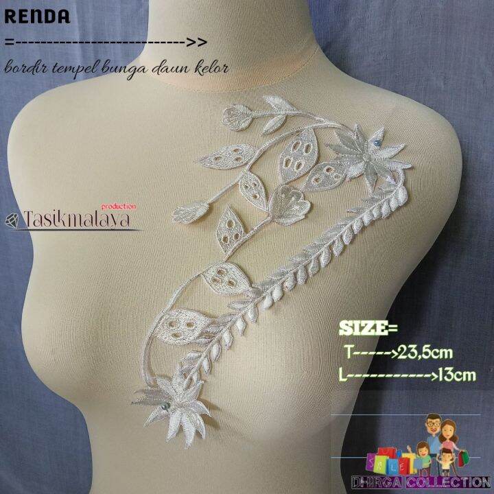 RENDA BORDIR TEMPEL BUNGA DAUN KELOR | Lazada Indonesia