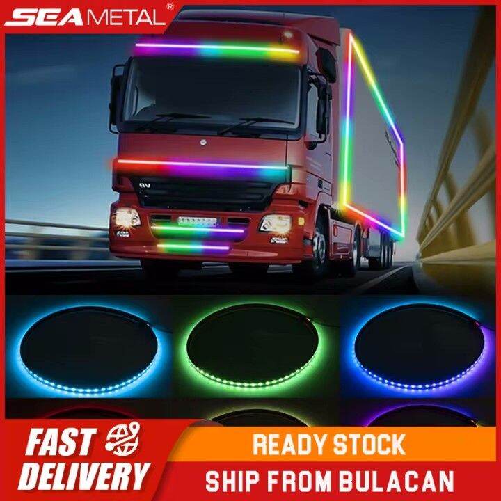 SEAMETAL 12V/24V 7color LED Flashing RGB Truck Ambient Light APP ...