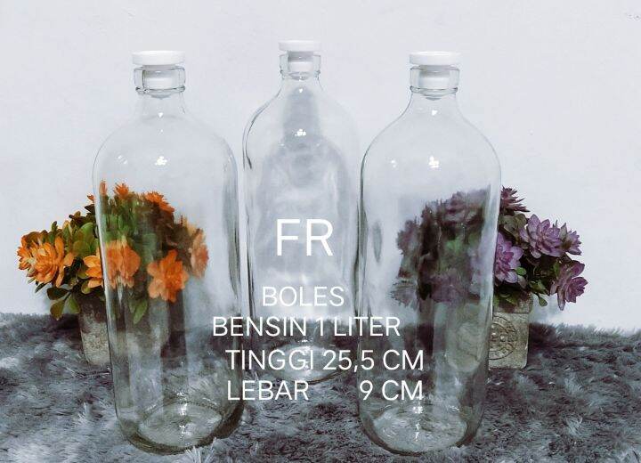 botol bensin 1 liter BARU botol jamu botol kaca botol minum botol boles ...