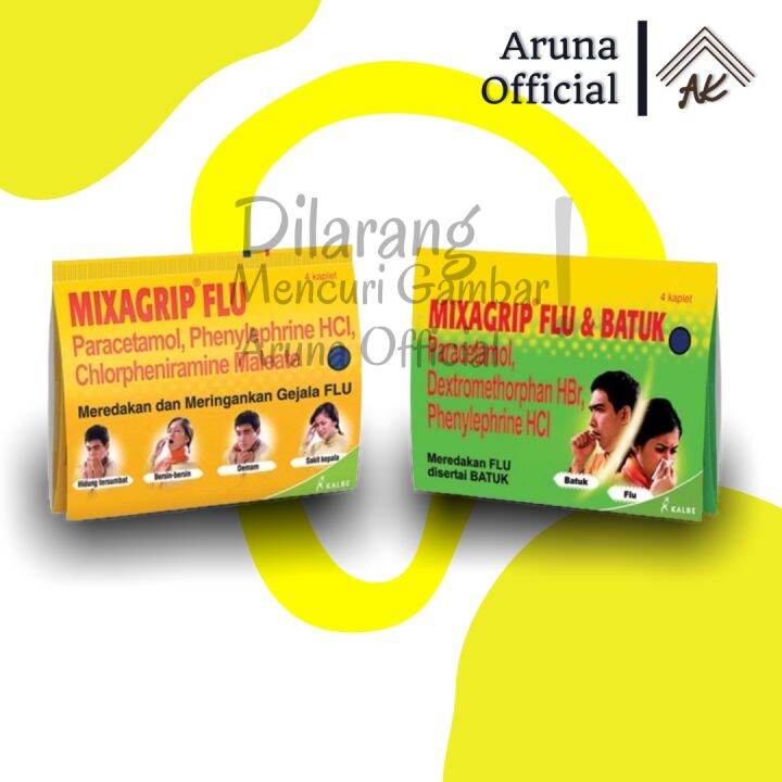 MIXAGRIP FLU & BATUK - Per Strip isi 4 kaplet Obat Flu, Demam, Batuk ...