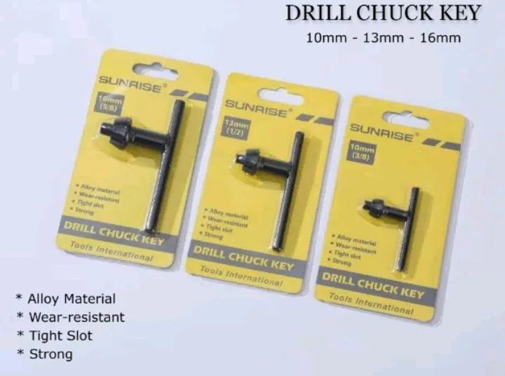 SUNRISE DRILL CHUCK KEY WRENCH FOR ELECTRIC DRILL 10MM, 13MM, 16MM ...