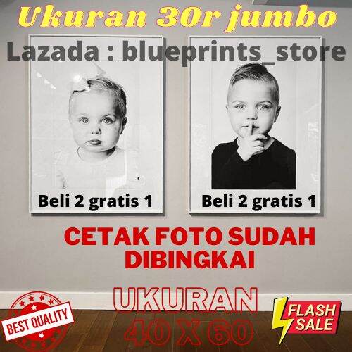 Cetak Foto Ukuran 30r jumbo plus bingkai | Lazada Indonesia