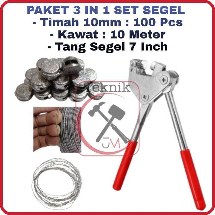 PAKET SET 3 IN 1 LENGKAP - Timah Segel 10mm [ 100 PCS ] Kawat Segel 1 ...