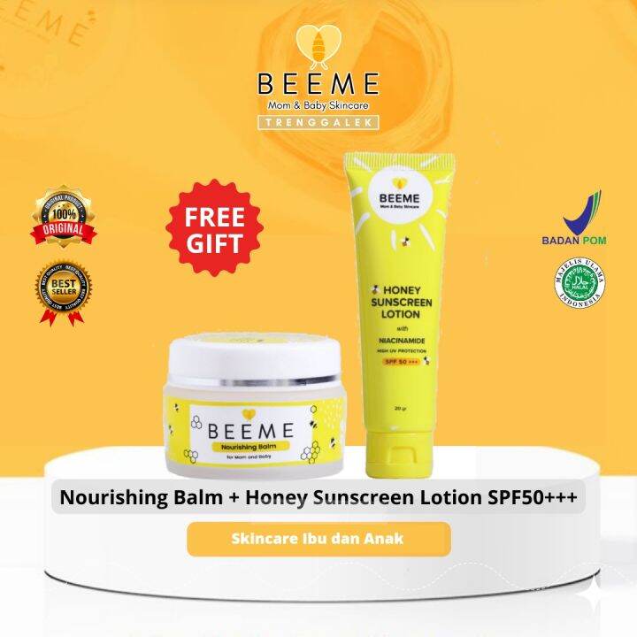Paket Beeme Nourishing Balm 15gr + Beeme Honey Sunscreen Lotion SPF50 ...