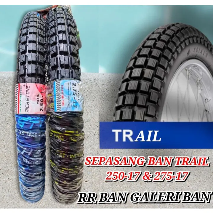 sepasang ban motor trail 250-17&275-17 ban trail ban cangkul ban semi ...