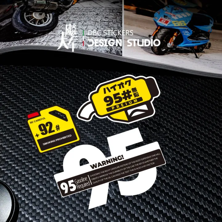 Car Modification Fuel Tank Cap Stickers Fuel Label Warning Stickers ...