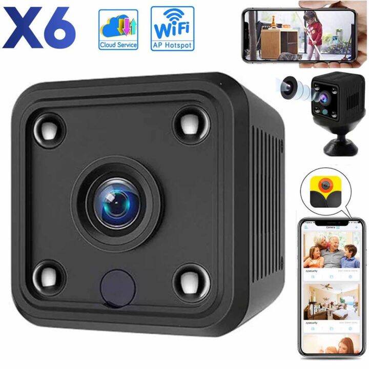 ♥คลังสินค้าพร้อม Gratis Ongkir♥x6ไวไฟขนาดเล็ก1080p กล้อง Ip ไร้สายระบบรักษาความปลอดภัยการมอง 