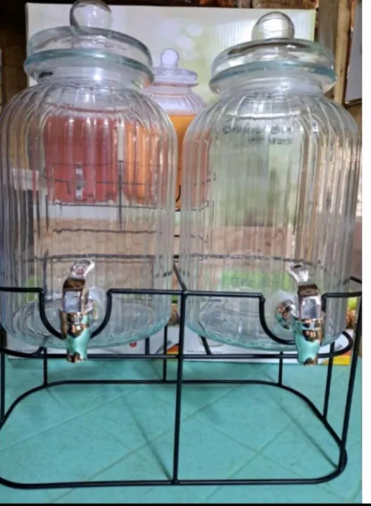 DOUBLE GLASS JUICER 5 LITERS CAPACITY PER JAR WITH STAND | Lazada PH