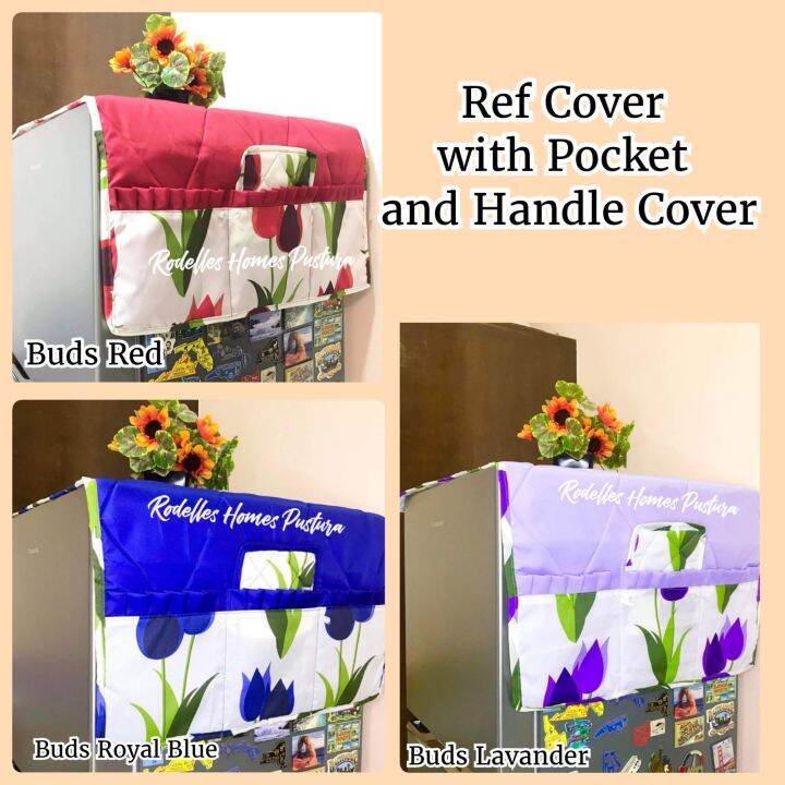 Ref Cover with Pockets and Handle Cover Refrigerator Dust Cover (Buds ...