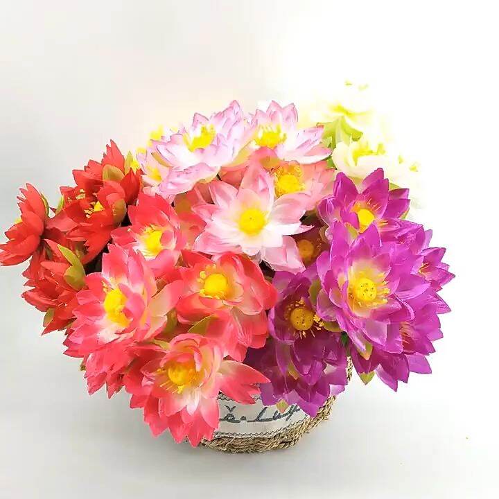 Bunga Teratai 1 Tangkai Cabang 6 Artificial Plastik Buatan Imitasi Hias ...