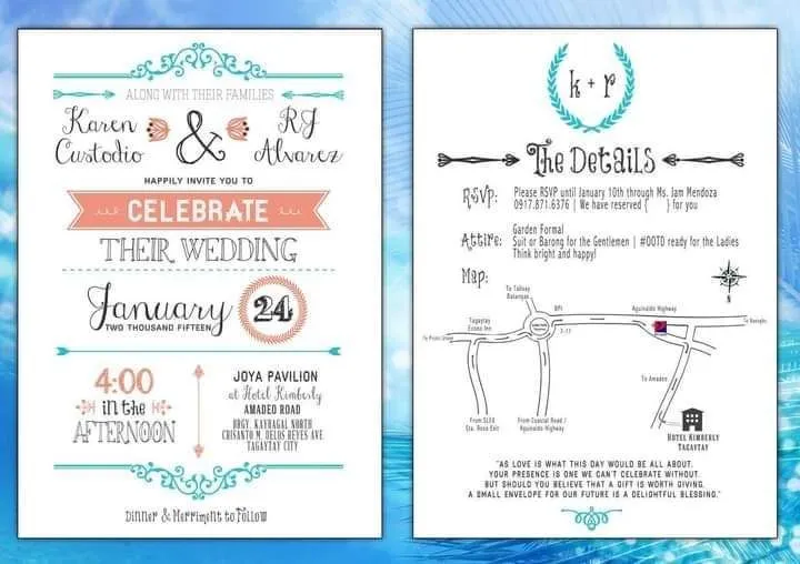 4R WEDDING / DEBUT INVITATION CARDS W/ ENVELOPE | Lazada PH