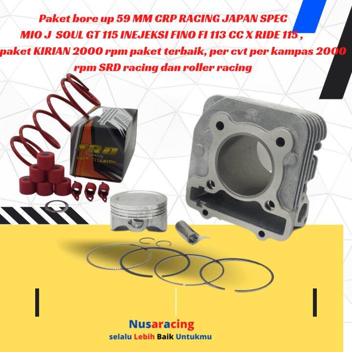PAKET BORE UP 160 CC BLOK SEHER 59 MM MIO J XRIDE 115 MIO SOUL GT 115 FINO FI 115 CRP JAPAN SPEC ...