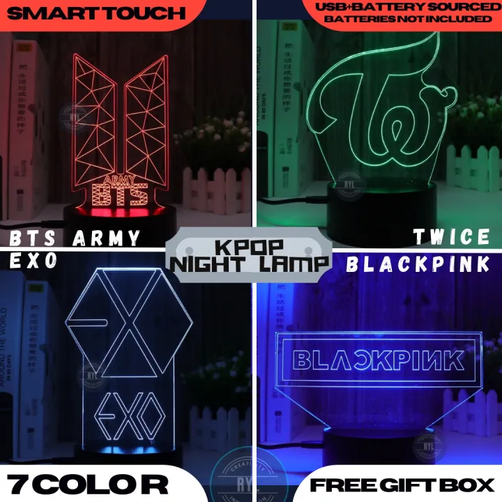 KPOP NIGHT LAMP 7 COLOR - 3D LAMP | Lazada PH
