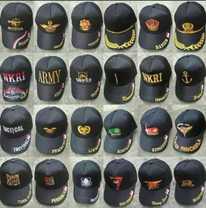 Topi double mes Topi padi kapas custom nama | Lazada Indonesia