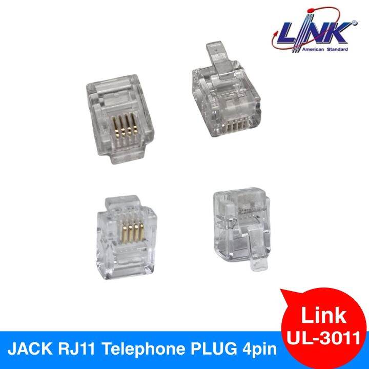 JACK RJ11 Telephone PLUG 4pin (ตัวผู้โทรศัพท์ 4 ขา) Link UL-3011 | Lazada.co.th