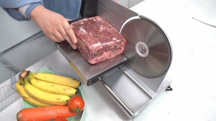 TINME 220V Stainless Steel Electric Meat Slicer Multifunction Food Cutter Slicers hickness ...