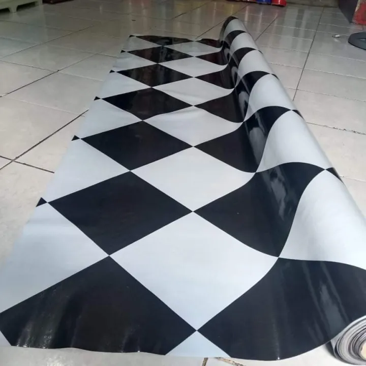 LINOLEUM/FLOORING RUBBERIZED BLK&WHT DIAMOND (90 PER 1 YARD) | Lazada PH