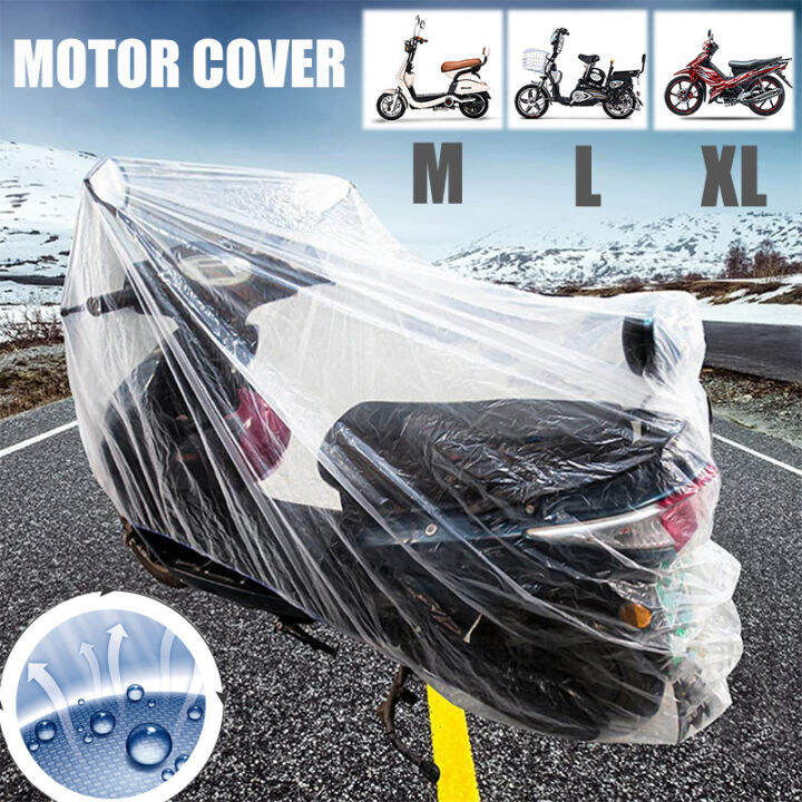 M/L/XL Size Motorcycle Cover Disposable Transparent Protector Covers ...