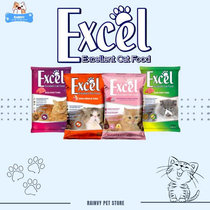 EXCEL 500GR | EXCEL CAT FOOD | DRY CAT FOOD | MAKANAN KUCING KERING ...