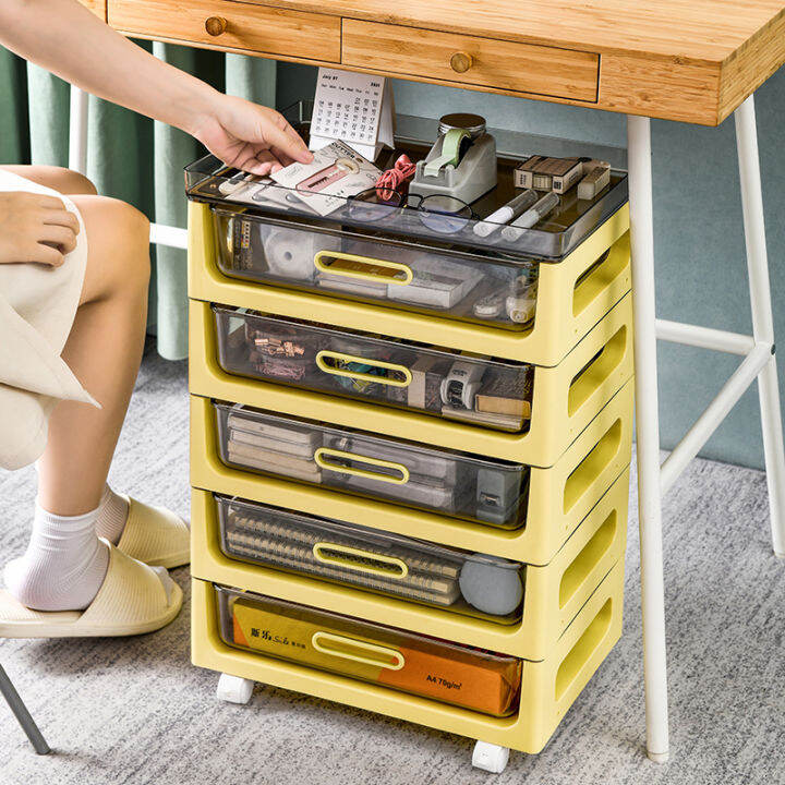 Office Shelf under Table Storage Cabinet Drawer Movable Floor Table Top ...
